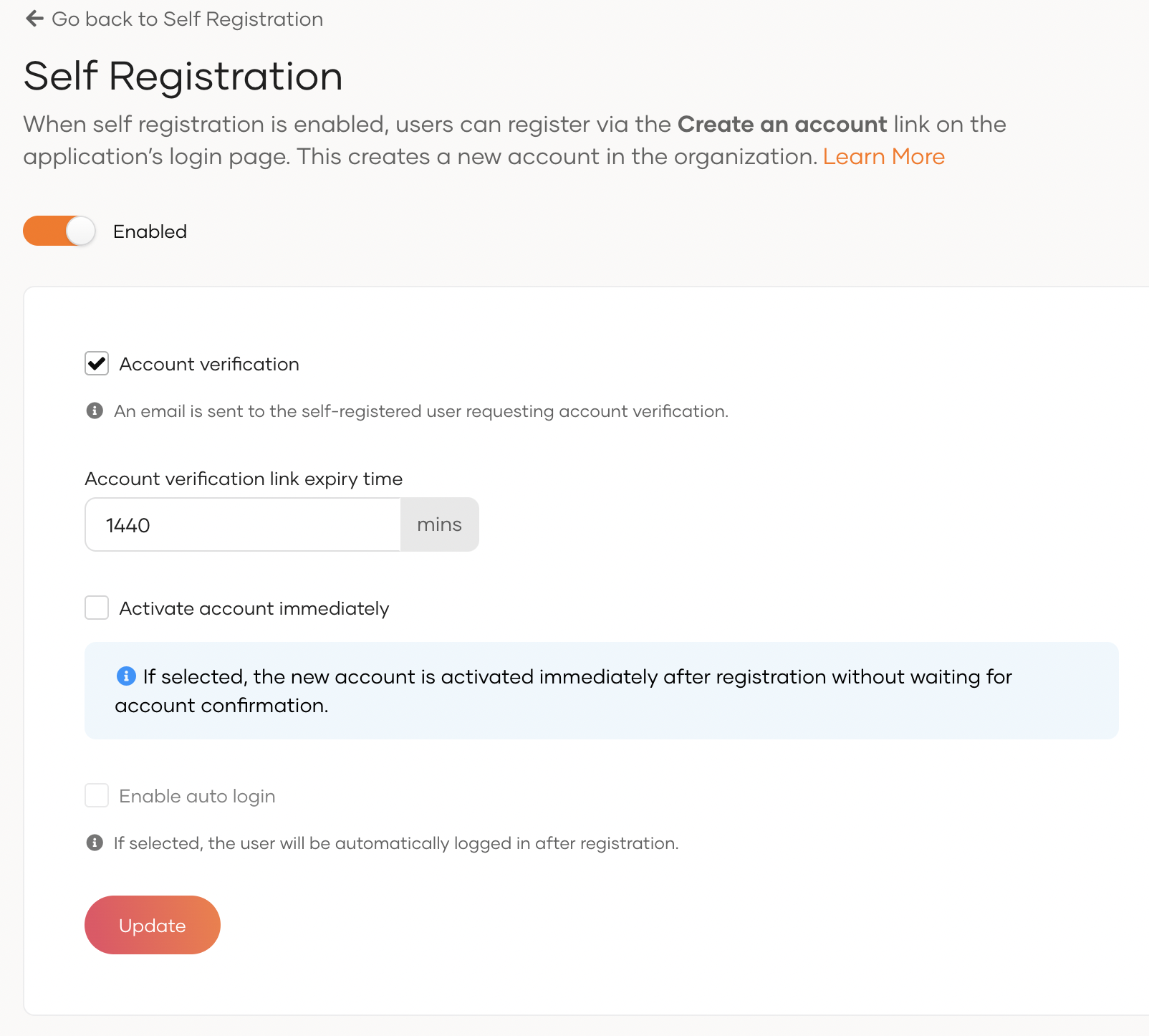 Self registration - WSO2 Identity Server
