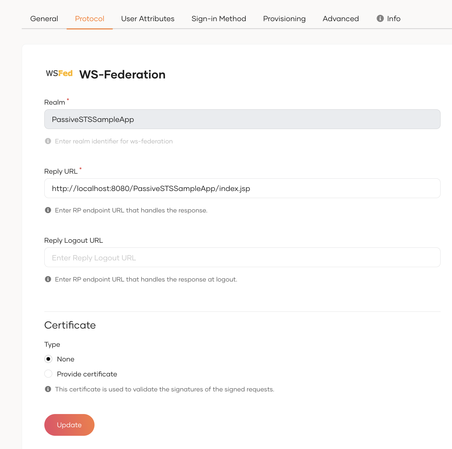 WS-Federation configurations - WSO2 Identity Server