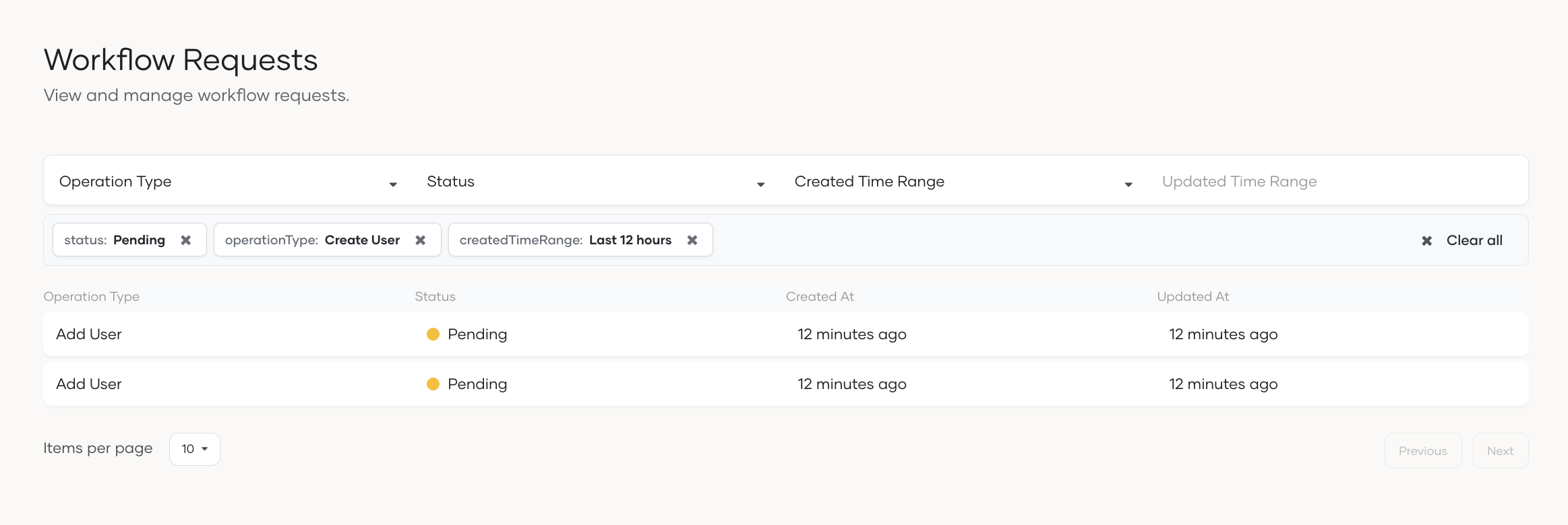 Workflow requests - WSO2 Identity Server