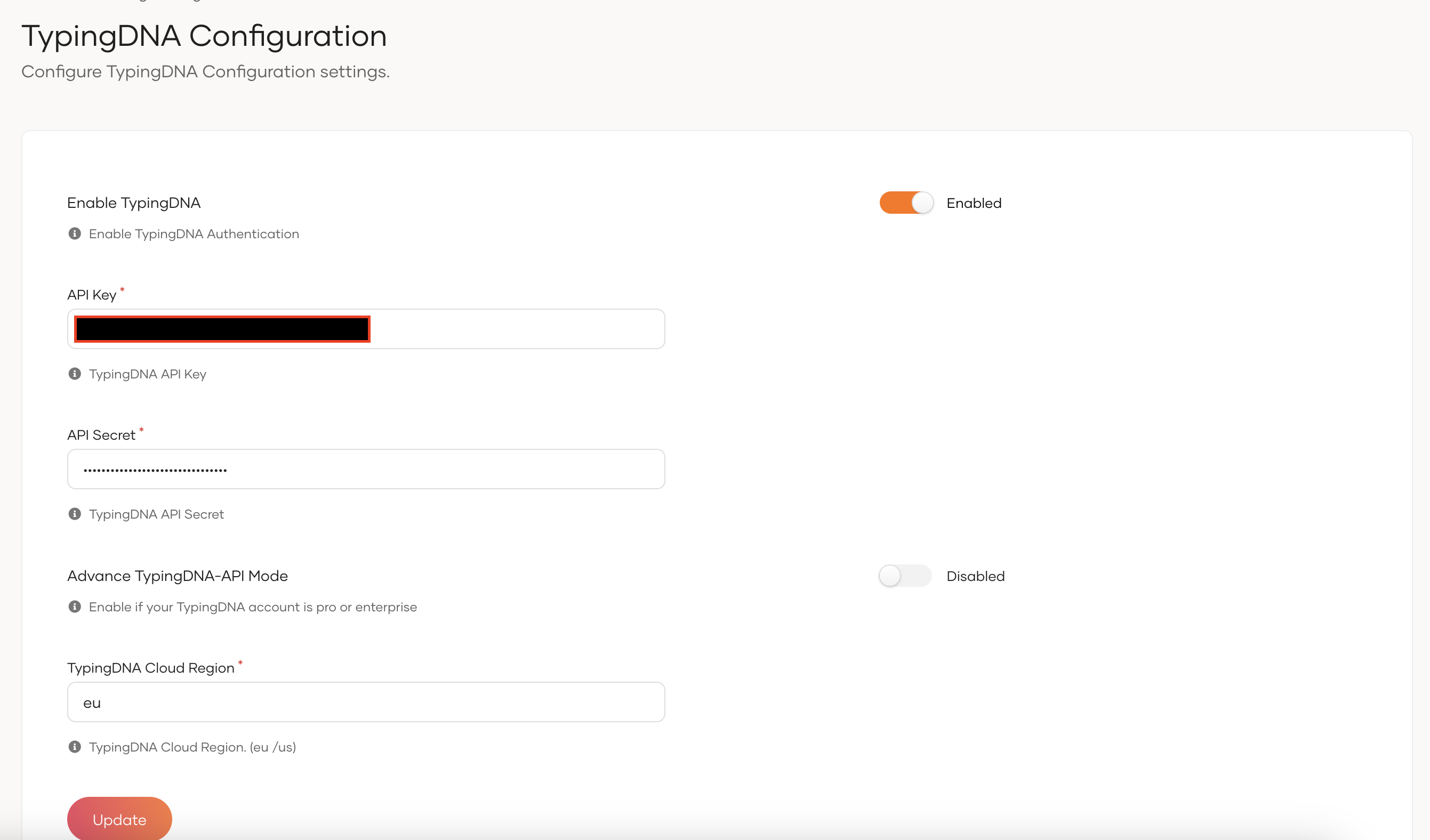 MFA based on TypingDNA - WSO2 Identity Server